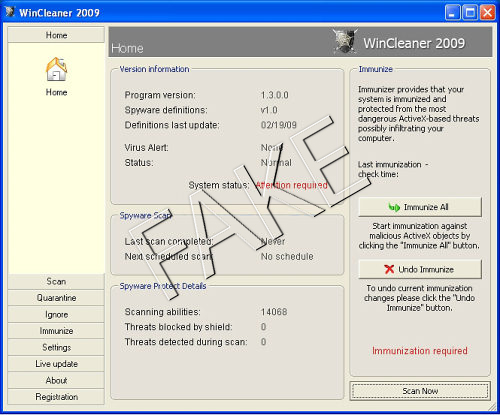 WinCleaner 2009 - Dedicated 2-viruses.com