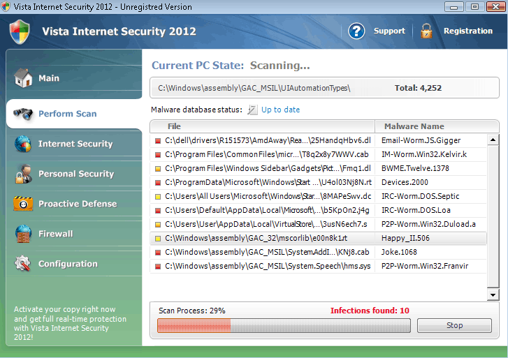 Vista Internet Security 2012 - Dedicated 2-viruses.com