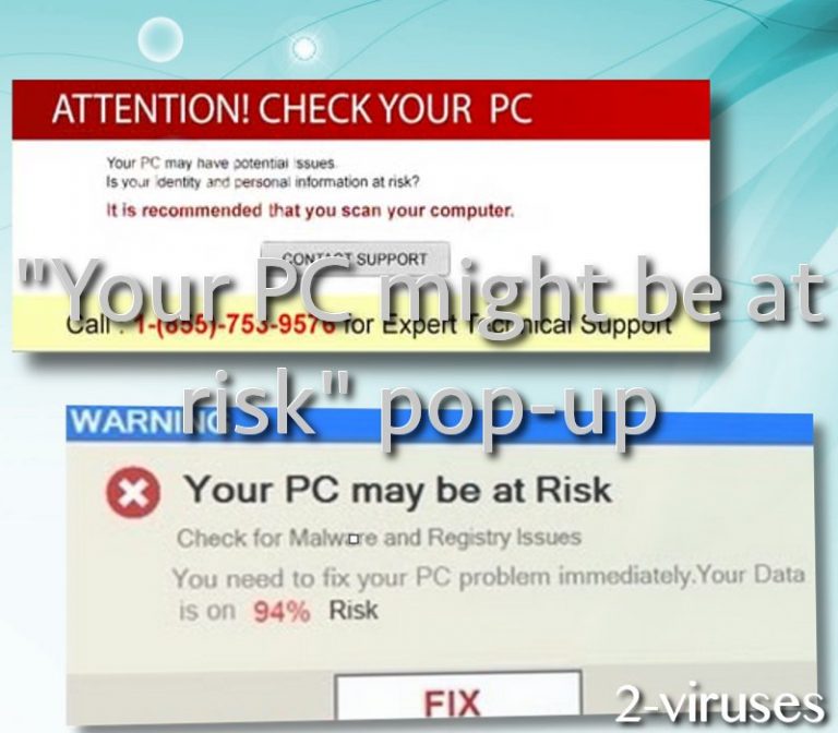Your Computer May be at Risk Pop-up - Dedicated 2-viruses.com