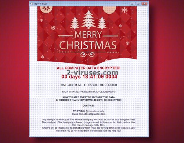 Merry Christmas ransomware – How to remove – Dedicated 2-viruses.com