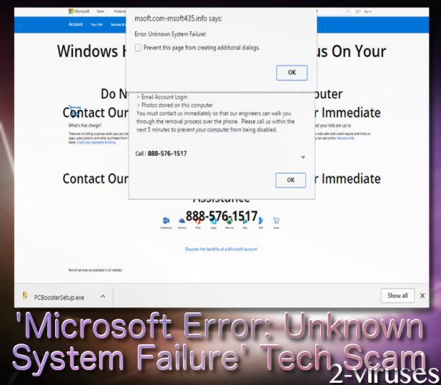 “Microsoft Error: Unknown System Failure” Tech Scam - Dedicated 2 ...