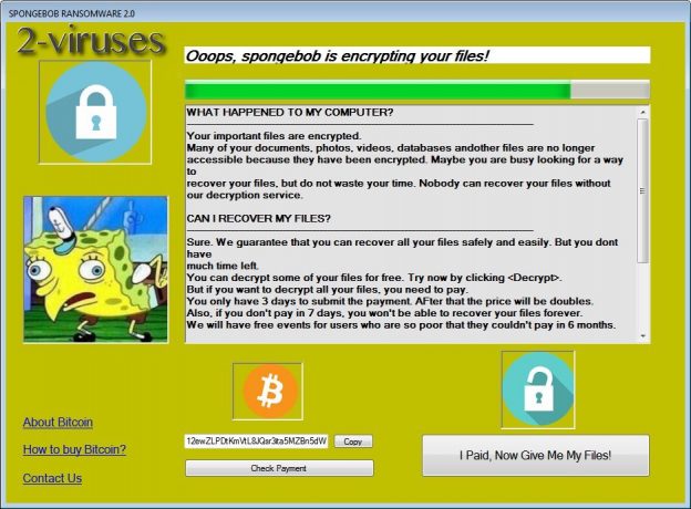 Spongebob ransomware - Dedicated 2-viruses.com