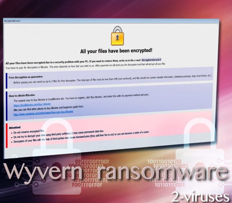 Wyvern ransomware – How to remove – Dedicated 2-viruses.com