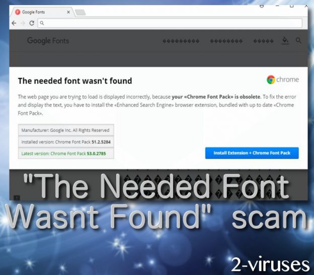 “The needed font wasn’t found” scam - Dedicated 2-viruses.com