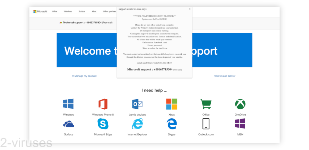 YOUR COMPUTER HAS BEEN BLOCKED Virus - Dedicated 2-viruses.com