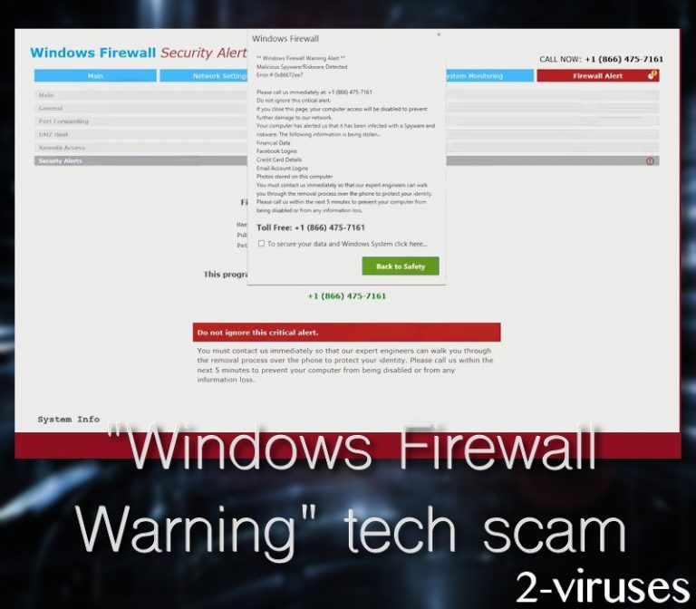 “Windows Firewall Warning Alert” Tech Scam - Dedicated 2-viruses.com