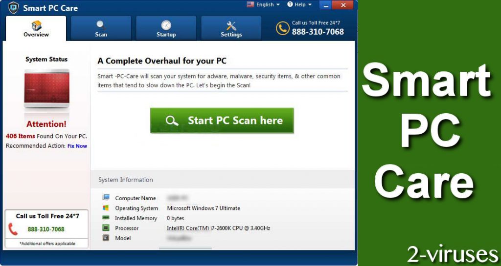 Smart PC Care Virus – How to remove – Dedicated 2-viruses.com