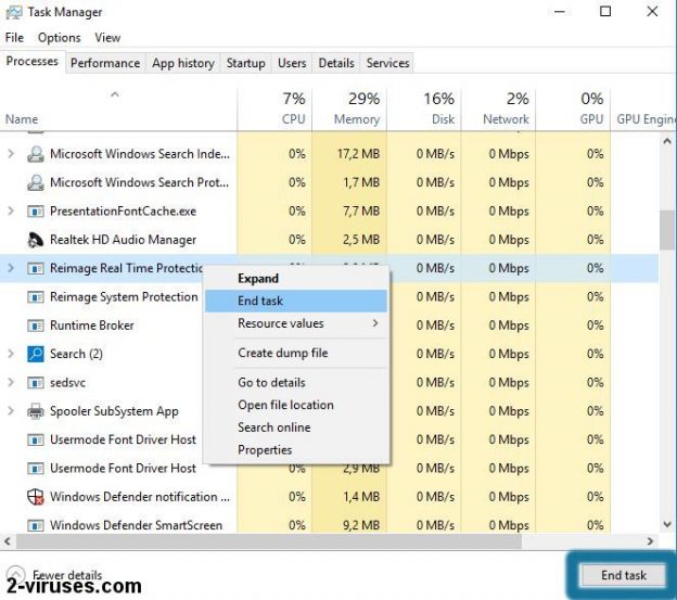 How To Remove Reimage - Dedicated 2-viruses.com