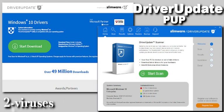 DriverUpdate PUP - Dedicated 2-viruses.com