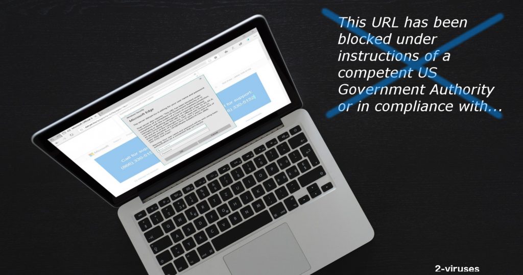 This URL has been blocked Popup - Dedicated 2-viruses.com