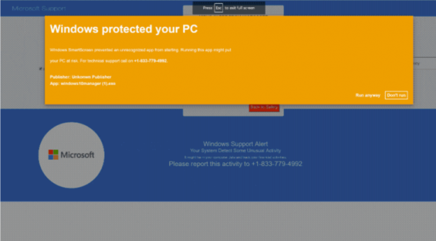 'Windows protected your PC' scam - Dedicated 2-viruses.com