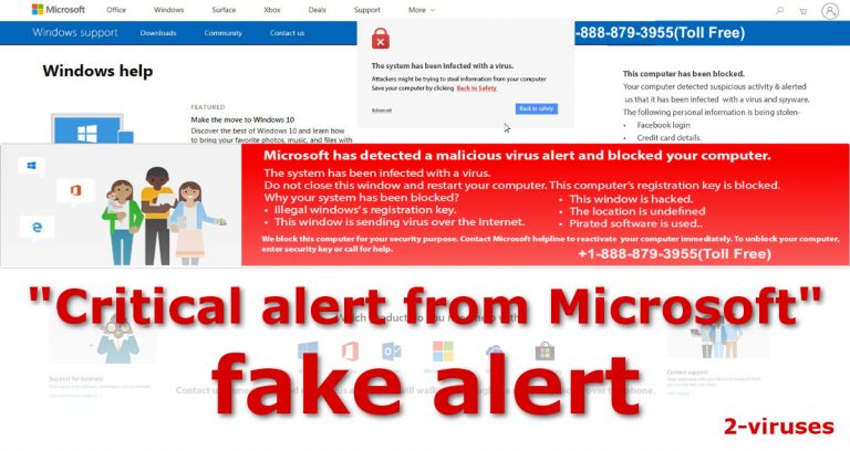 "Critical Alert From Microsoft" Scam - Dedicated 2-viruses.com