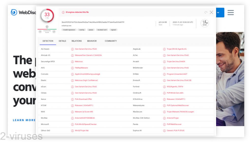 WebDiscover Browser - Dedicated 2-viruses.com