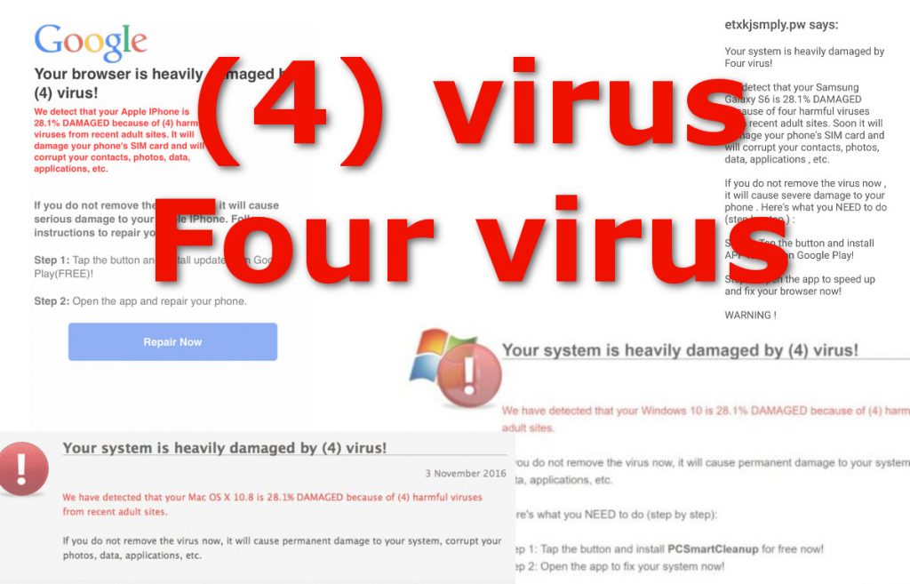 Fake Alerts – “Four Virus” – How to remove (Dec, 2020) – Dedicated 2 ...