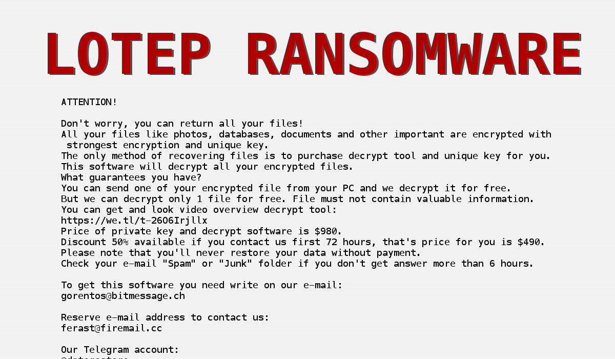 LOTEP ransomware β How to remove β Dedicatedπ Descubra um universo de ... LOTEP ransomware β How to remove β Dedicatedπ Descubra um universo de ...