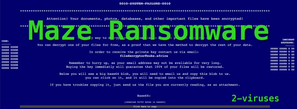 Maze Ransomware - Dedicated 2-viruses.com