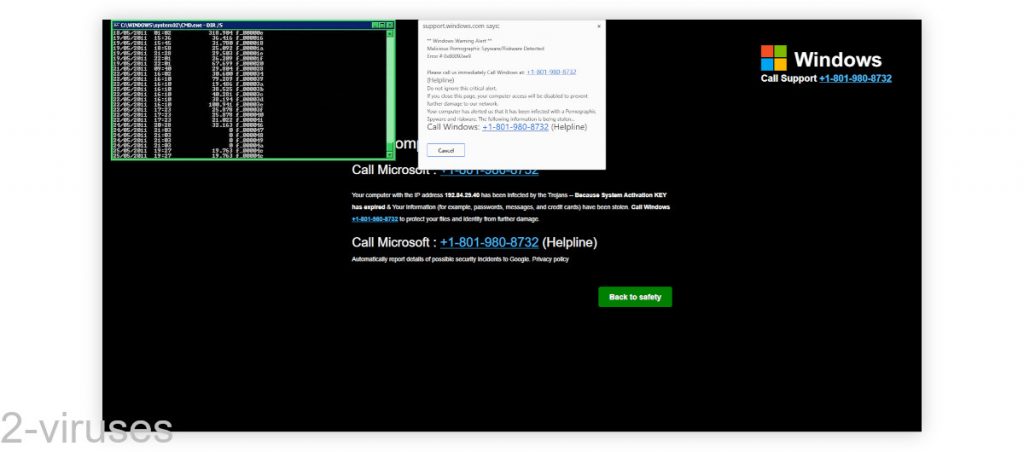 "Windows Warning Alert" Scam - Dedicated 2-viruses.com