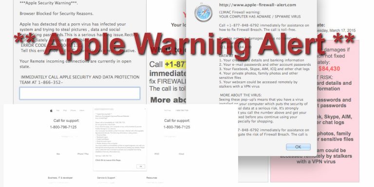 Apple Warning Alert Scam – How to remove – Dedicated 2-viruses.com