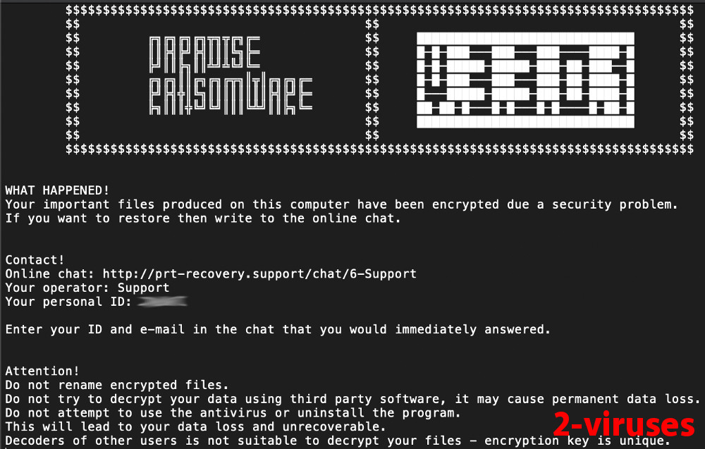 Worm Paradise Ransomware - How to remove - 2-viruses.com