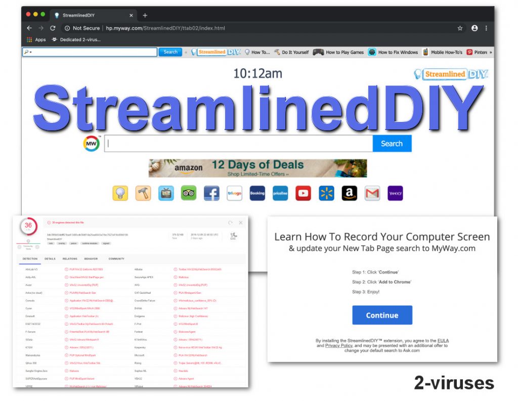 StreamlinedDIY New Tab Virus - Dedicated 2-viruses.com