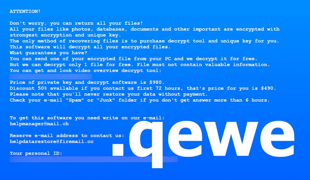 Qewe Ransomware – How to remove – Dedicated 2-viruses.com