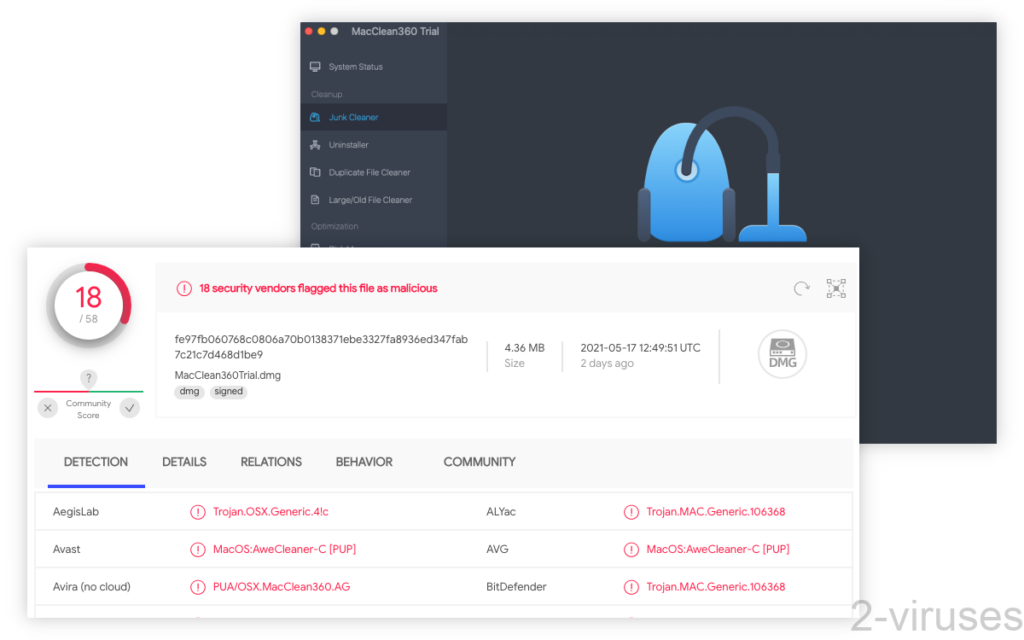 MacClean360 PUP - Dedicated 2-viruses.com