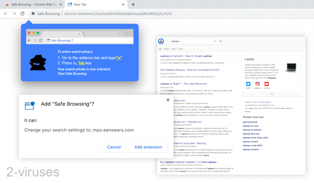 Safe Browsing Search Redirect - Dedicated 2-viruses.com