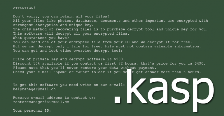 Kasp Ransomware – How to remove – Dedicated 2-viruses.com