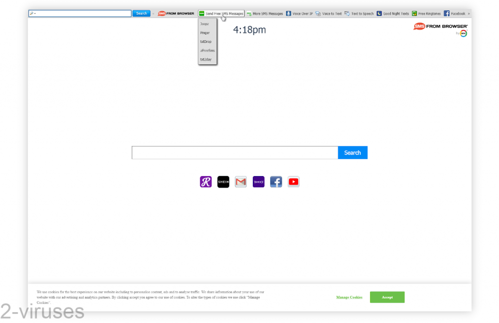 SMSfromBrowser Hijacker - Dedicated 2-viruses.com