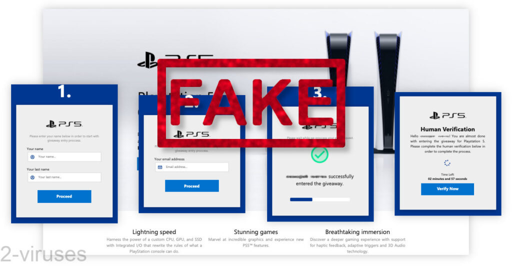 Playstation 5 Giveaway Scams - Dedicated 2-viruses.com