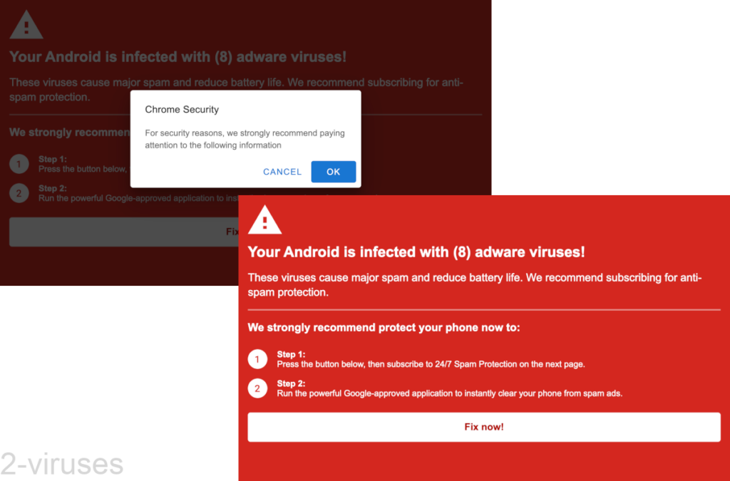 Fake Alerts - "Infected With Adware Viruses" - Dedicated 2-viruses.com