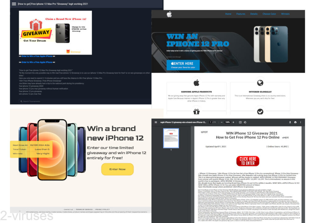 Fake iPhone 12 Giveaways - Dedicated 2-viruses.com
