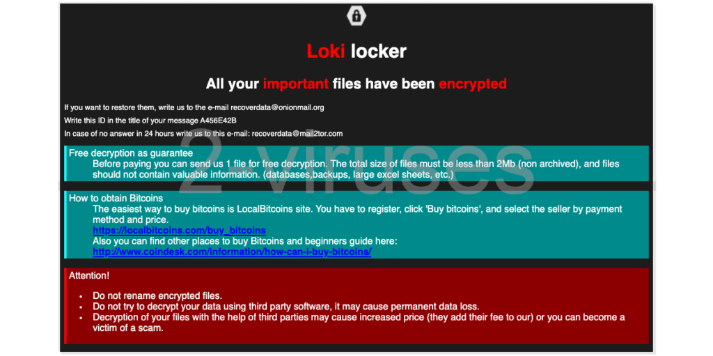 Loki Locker Ransomware – How to remove – Dedicated 2-viruses.com